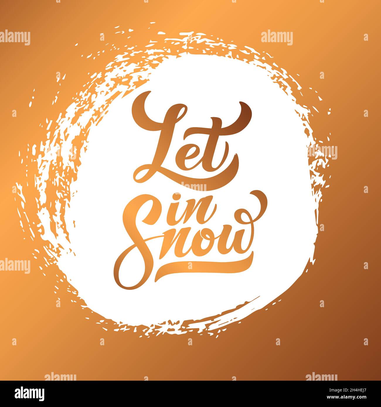 Let it snow hand lettering calligraphy. Winter greeting. Vector holiday ...