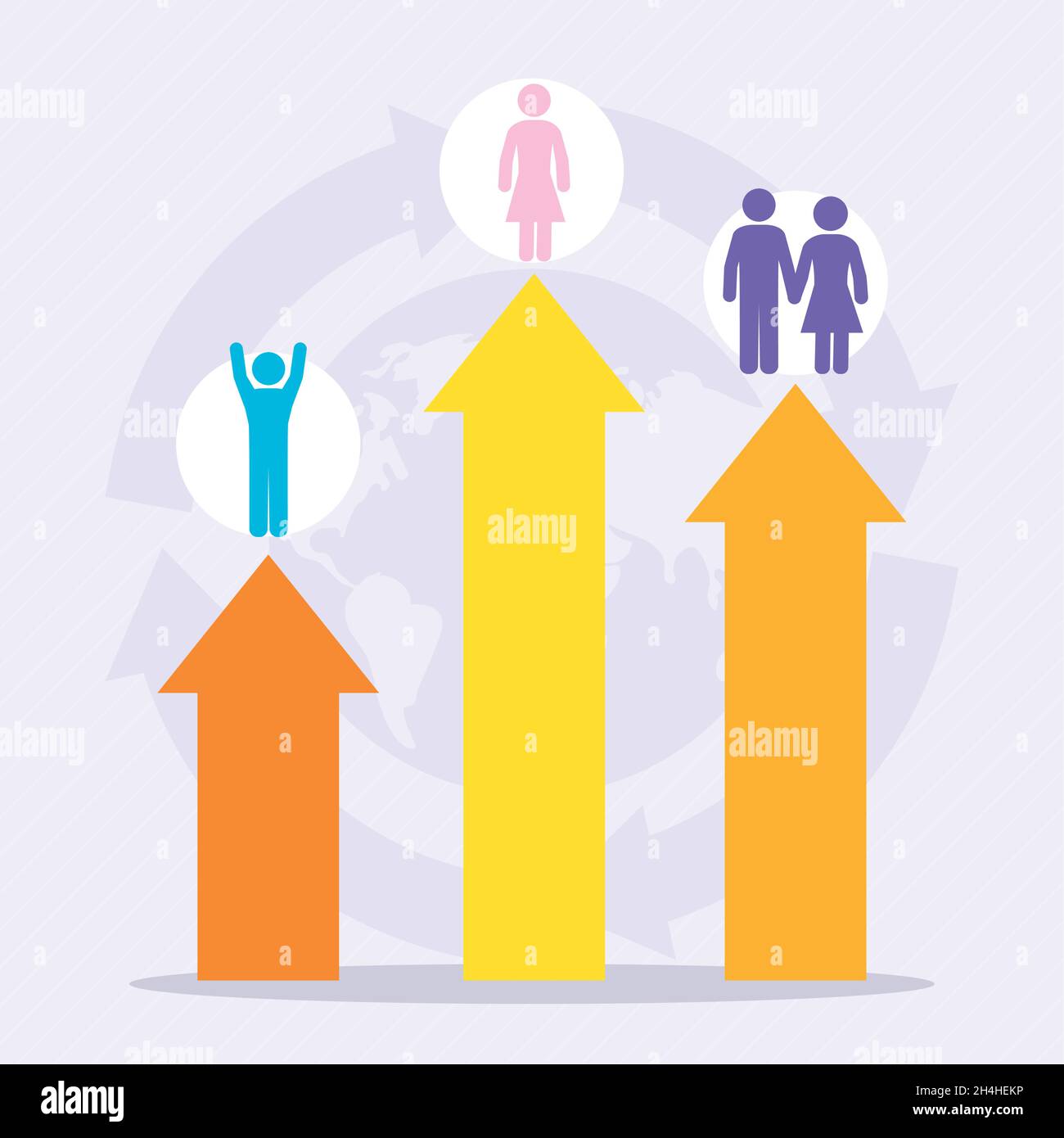 population infographic illustration design with arrows Stock Vector ...