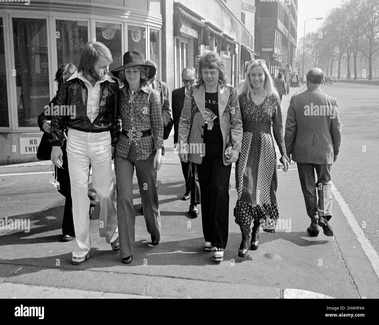 Swedish pop group ABBA in London after winning the Eurovision Song ...