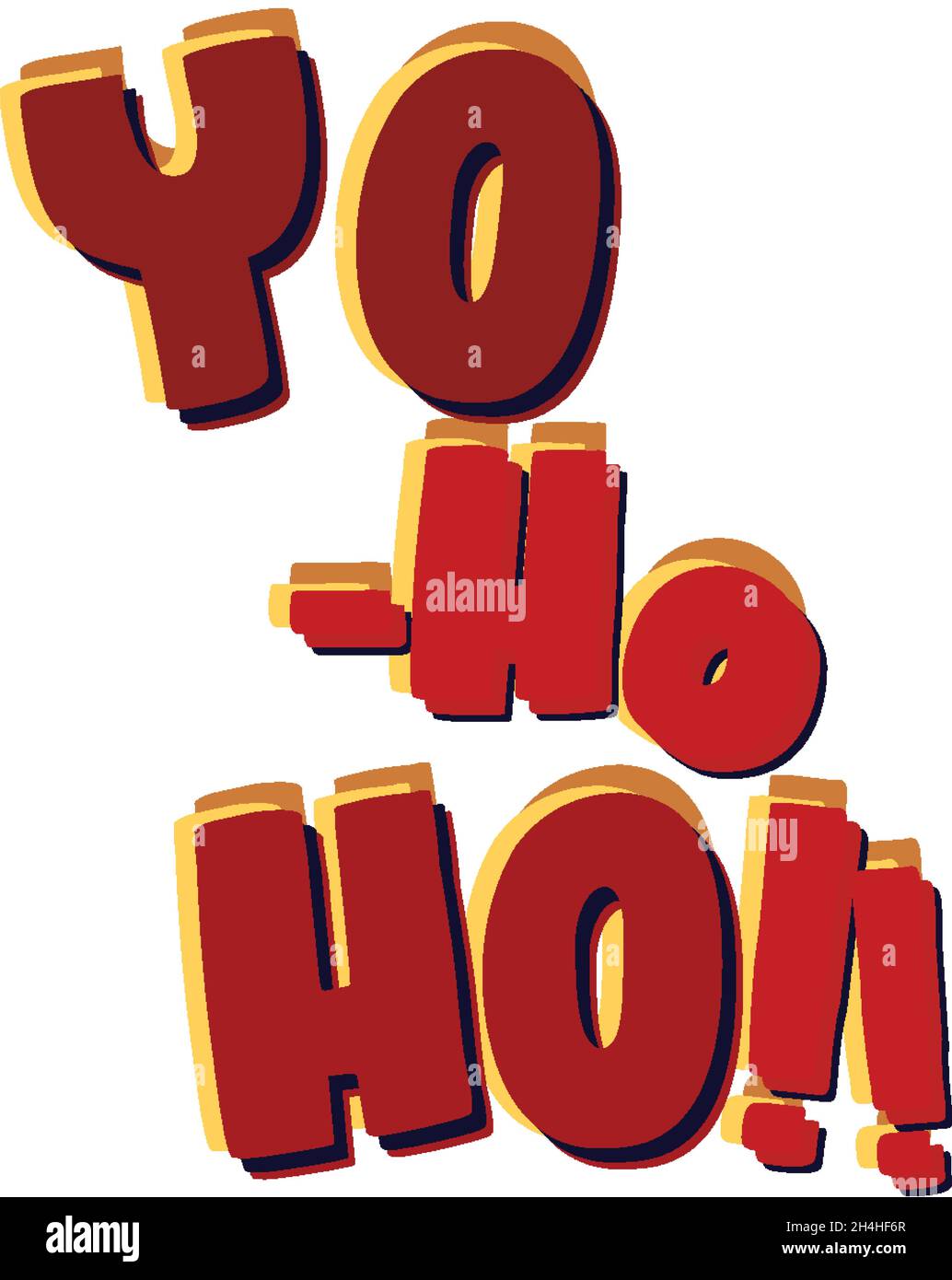 Pirate concept with Yo-ho-ho word banner on white background ...