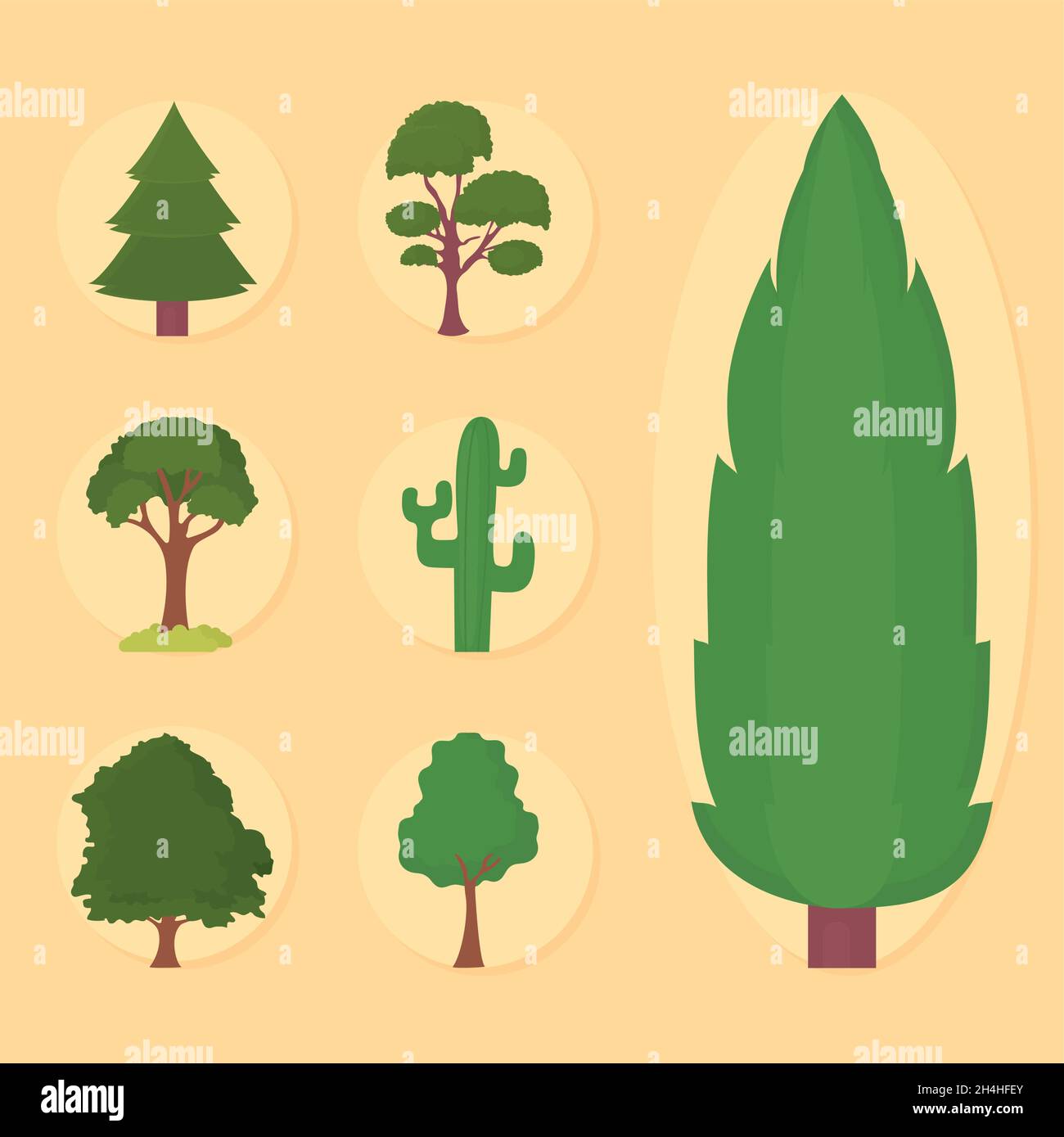 cactus and trees icon set Stock Vector Image & Art - Alamy