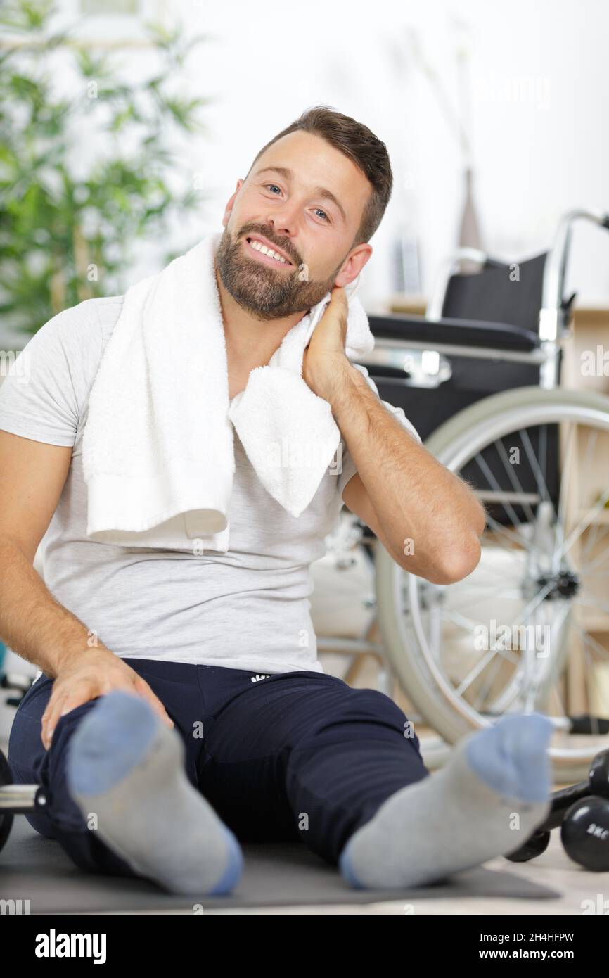 a man relaxing after sport Stock Photo - Alamy