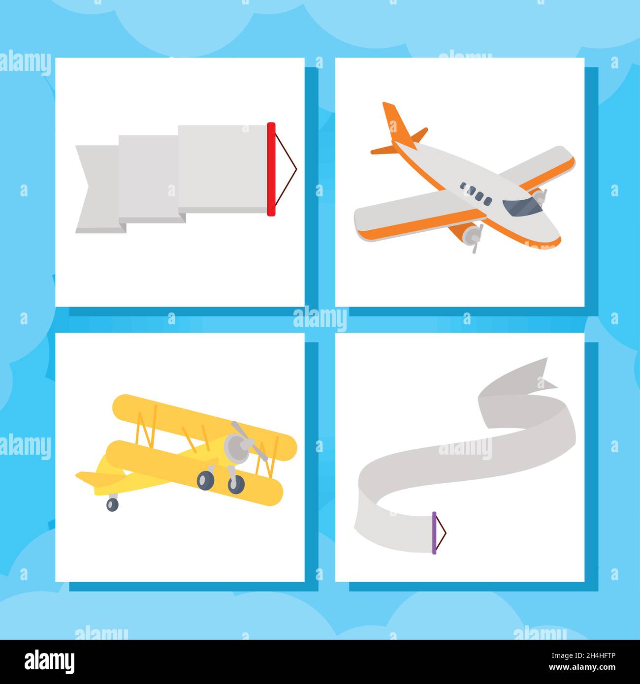 empty banners and planes set Stock Vector Image & Art - Alamy