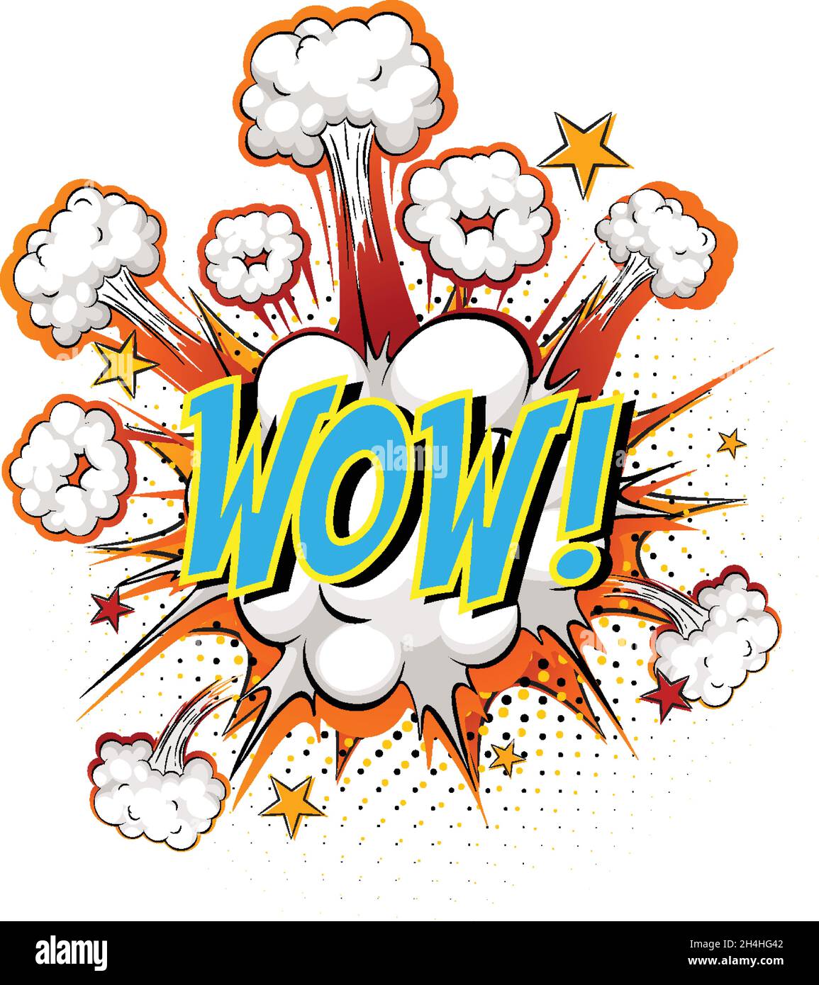 Word Wow on comic cloud explosion background illustration Stock Vector ...
