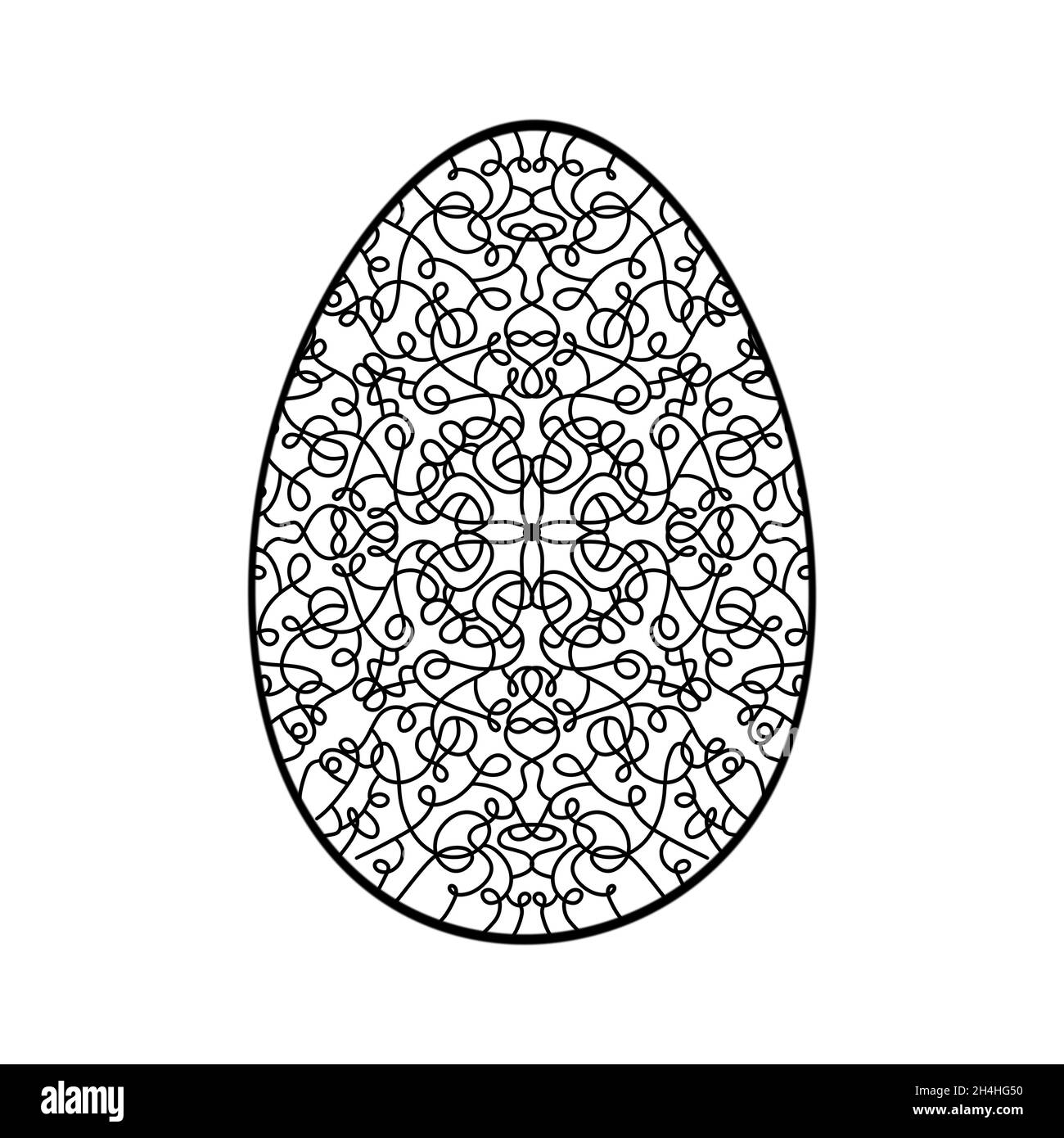 Seamless Easter pattern with line art eggs Stock Photo - Alamy