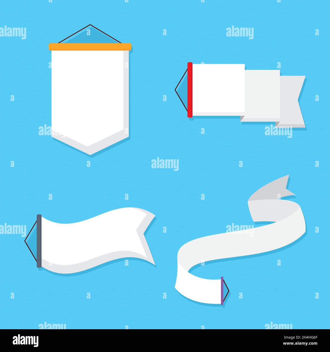 empty banners icon set on blue background Stock Vector Image & Art - Alamy
