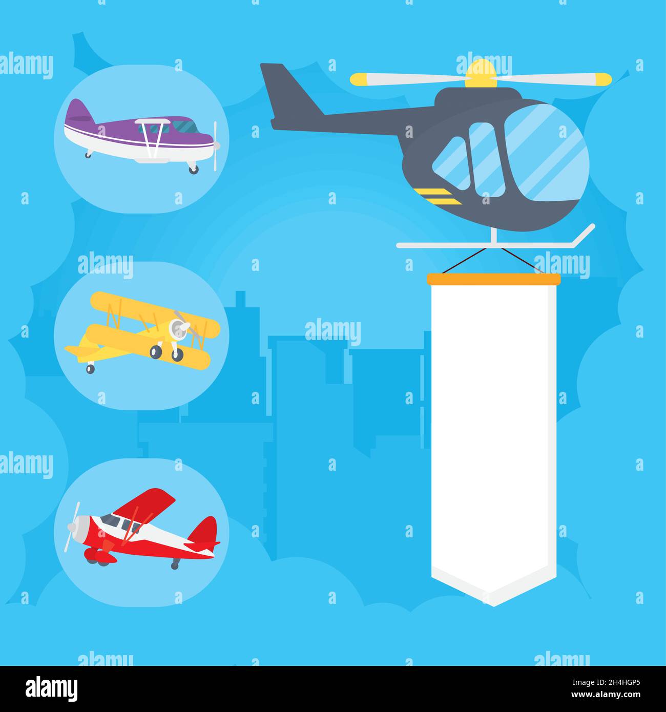 airplanes and banner icon set Stock Vector Image & Art - Alamy