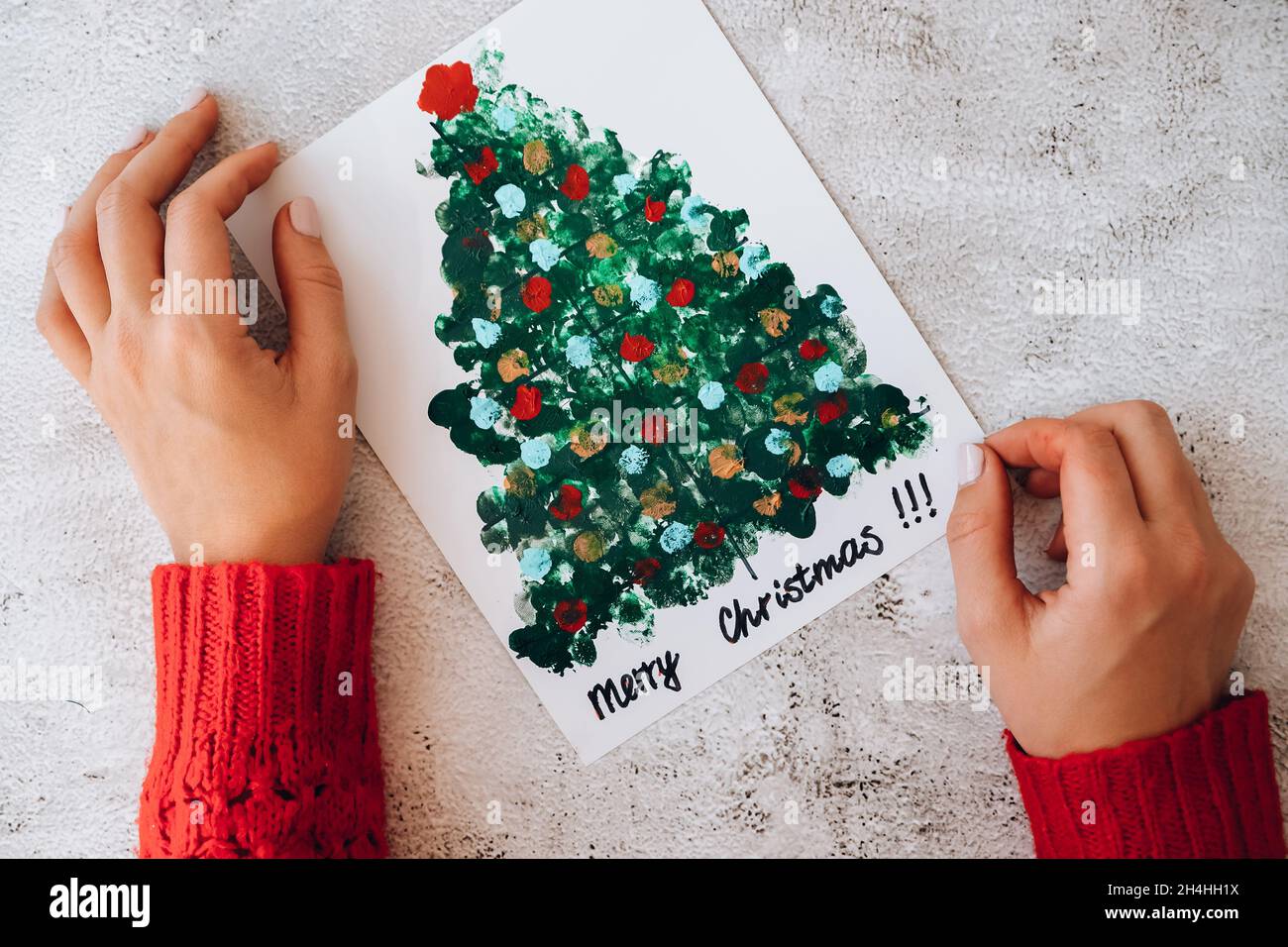 DIY Making greeting card Handmade crafts on holiday for children. Step ...