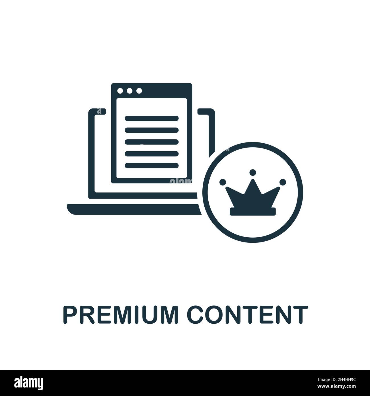 Premium Content icon. Monochrome sign from social media marketing ...
