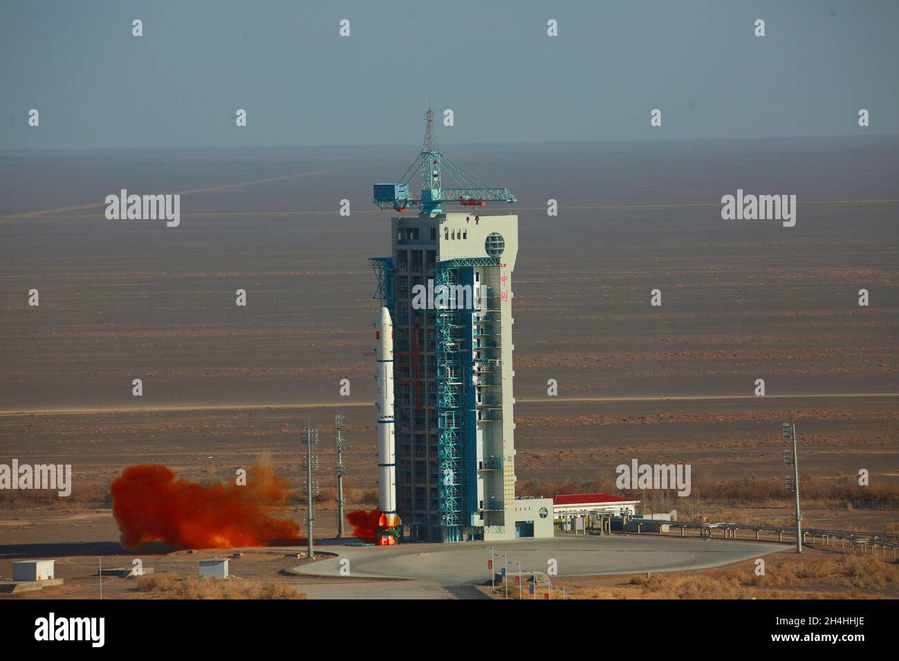 JIUQUAN, CHINA - NOVEMBER 3, 2021 - At Jiuquan Satellite Launch Center ...