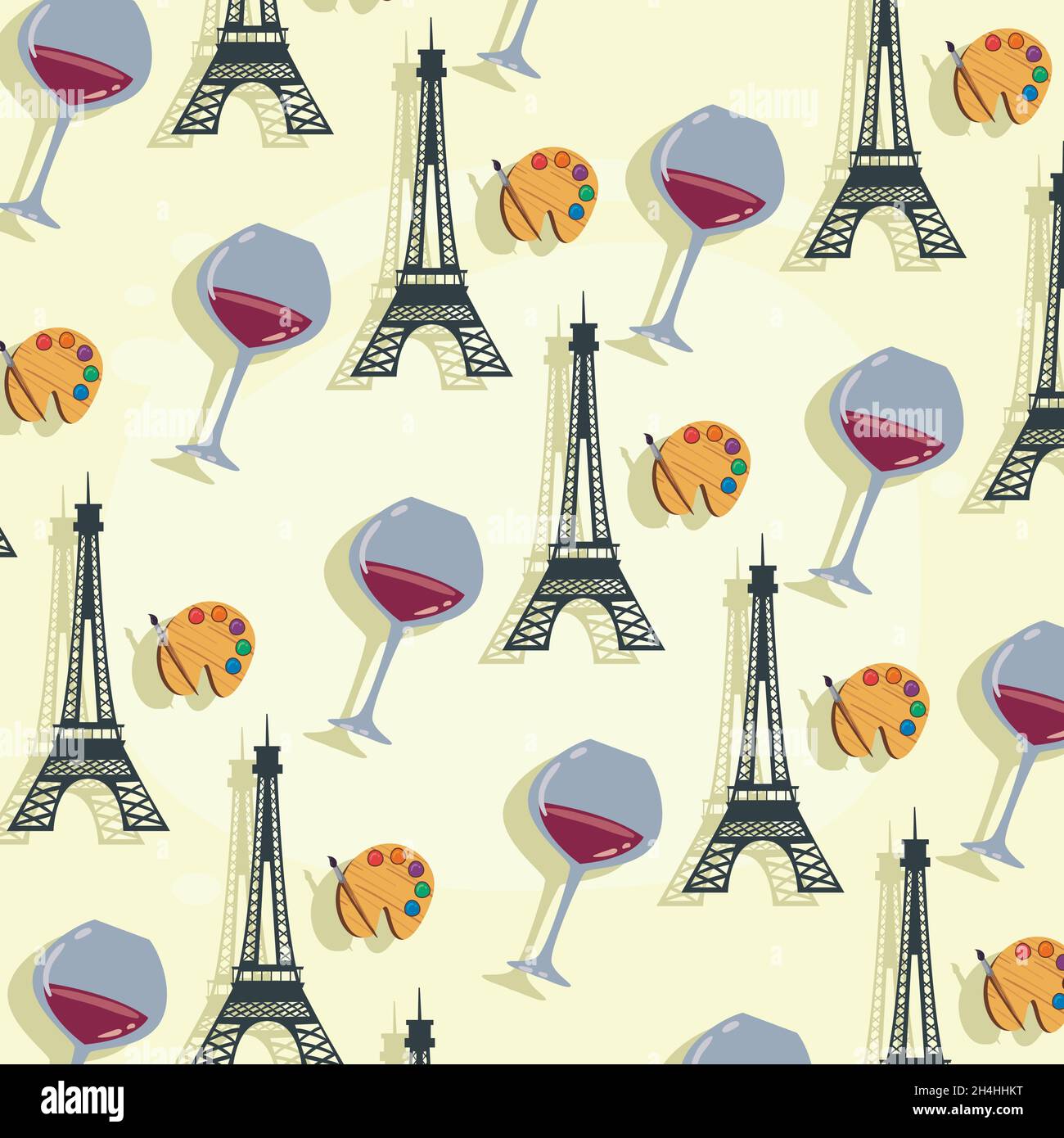 pattern of france traditional icons Stock Vector Image & Art - Alamy