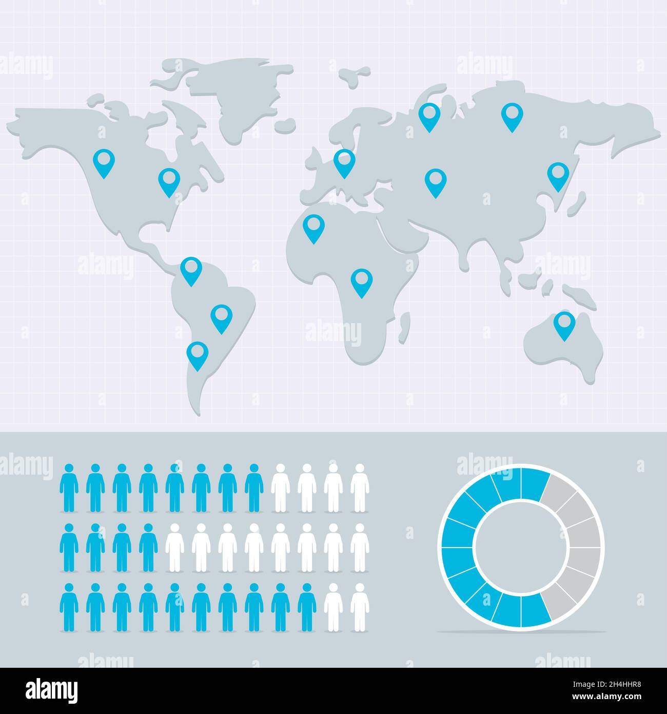 world population illustration with world map Stock Vector Image & Art ...