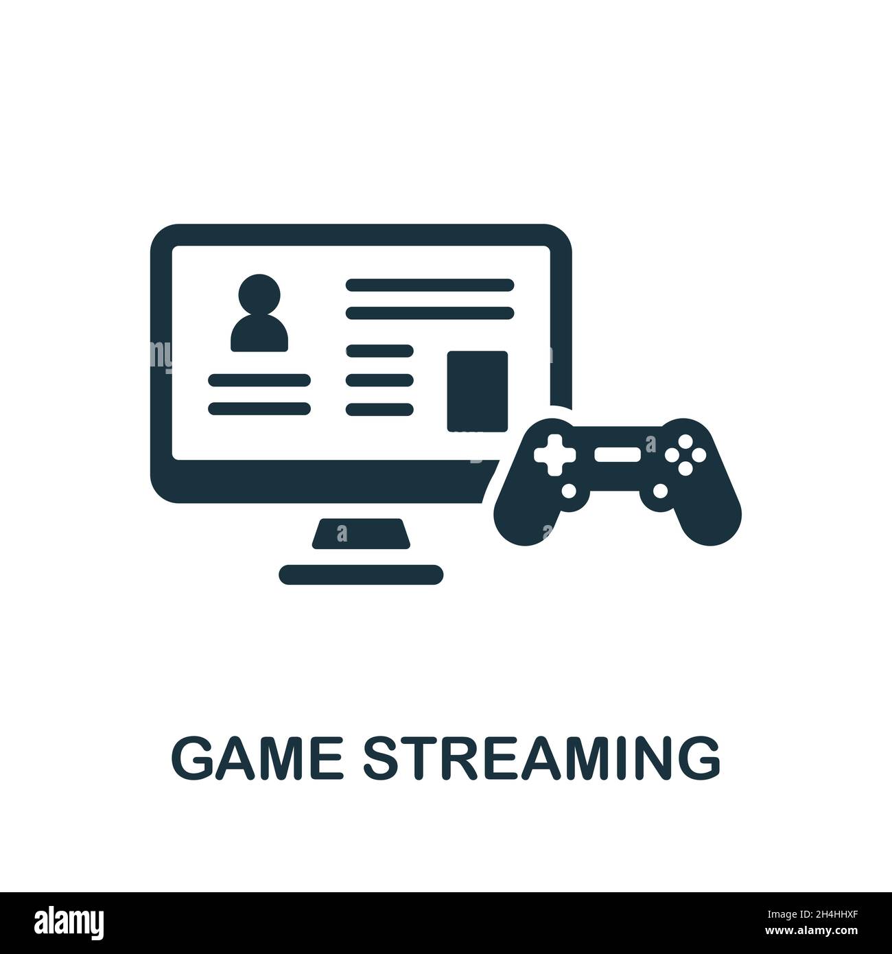 Game Streaming icon. Monochrome sign from social media marketing ...