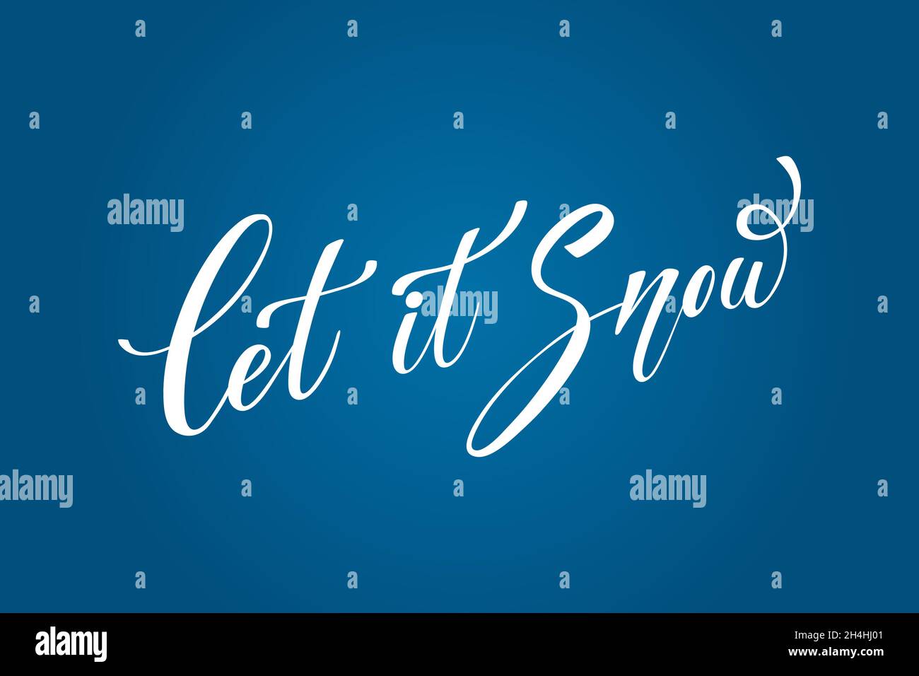 Let it snow hand lettering calligraphy. Winter greeting. Vector holiday ...