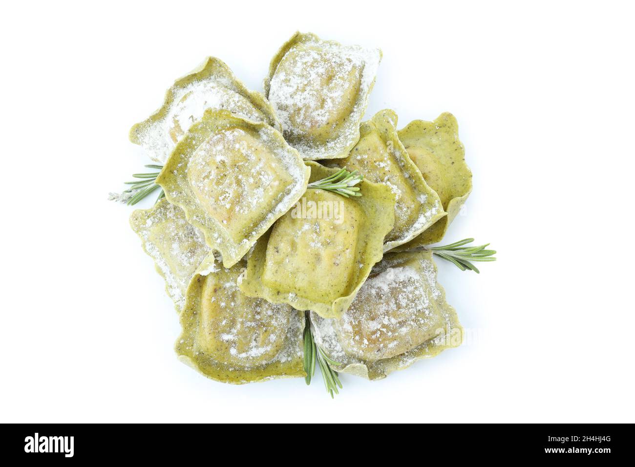 Tasty raw ravioli isolated on white background Stock Photo - Alamy