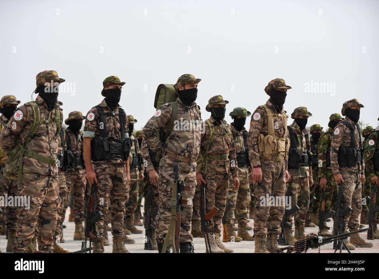 Turkish-backed Syrian rebel fighters take part in a military exercise ...
