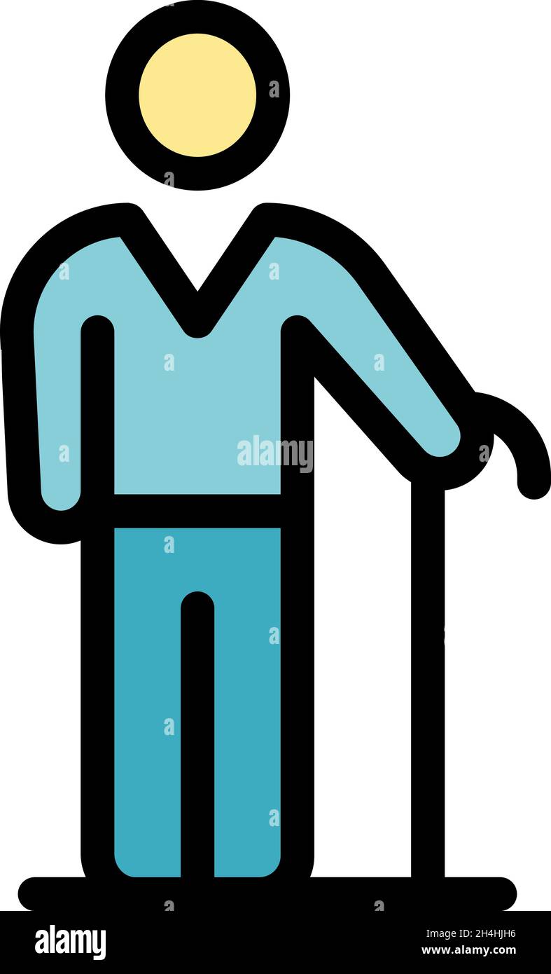 Home nursing elderly man icon. Outline home nursing elderly man vector ...