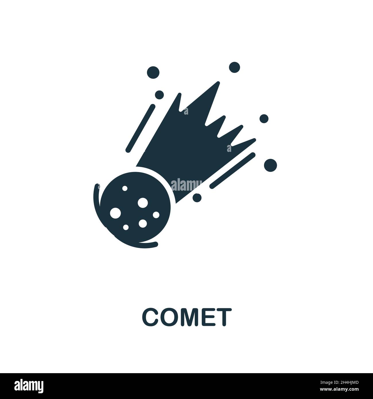 Comet icon. Monochrome sign from space collection. Creative Comet icon ...