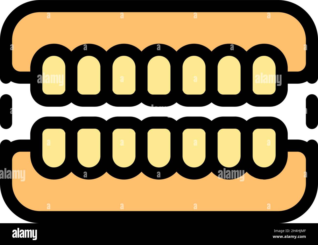 False jaw icon. Outline false jaw vector icon color flat isolated Stock ...