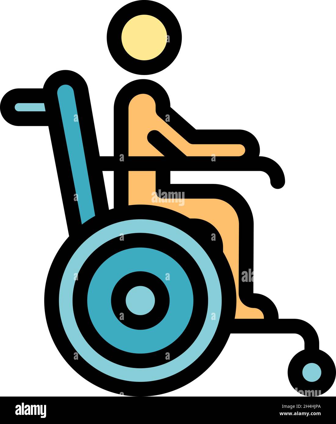 Senior man wheelchair icon. Outline senior man wheelchair vector icon ...