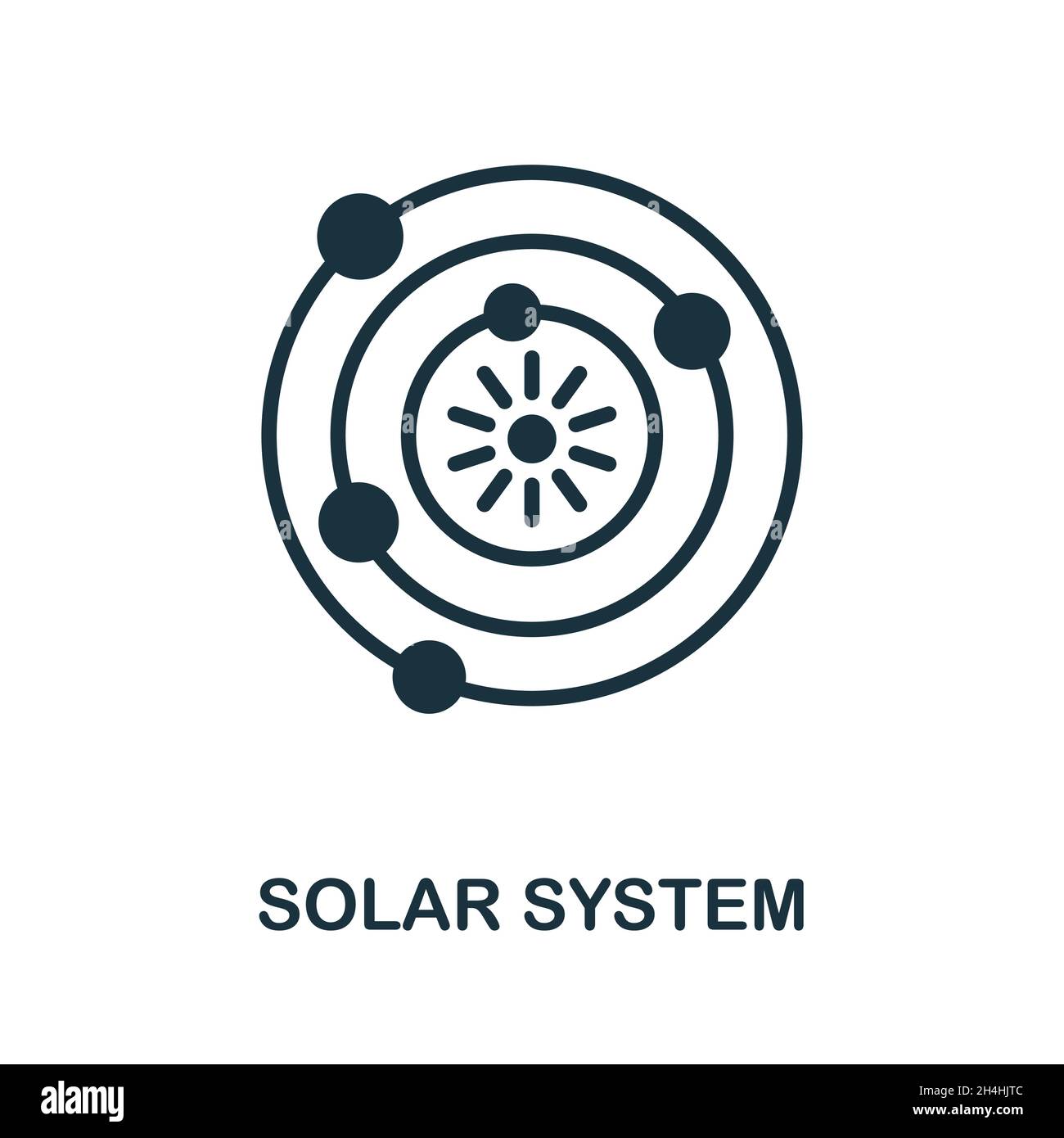 Solar System icon. Monochrome sign from space collection. Creative ...