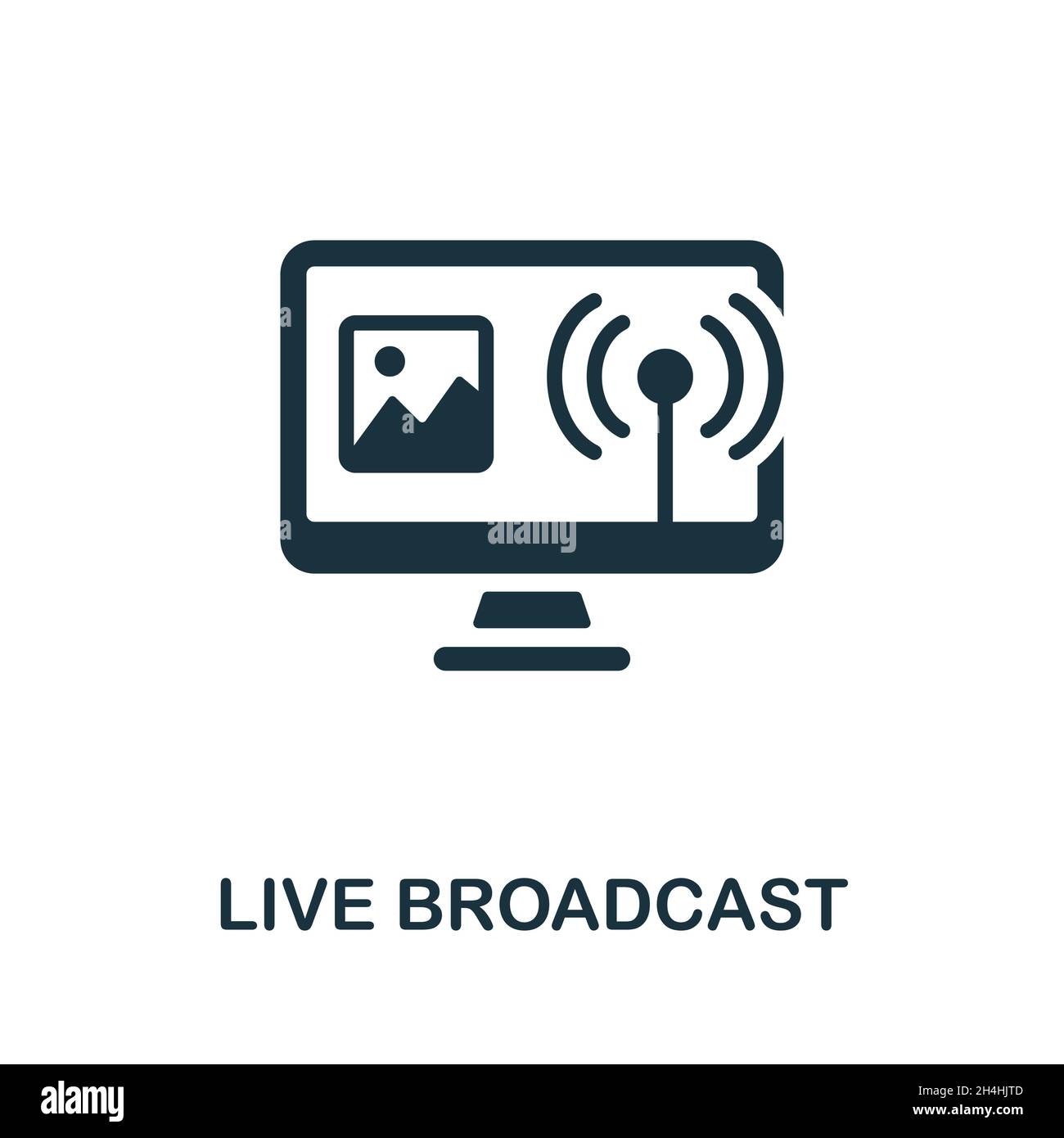 Live Broadcast icon. Monochrome sign from social media marketing ...
