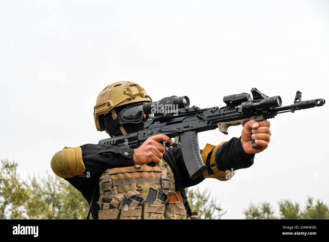 Turkish-backed Syrian rebel fighters take part in a military exercise ...