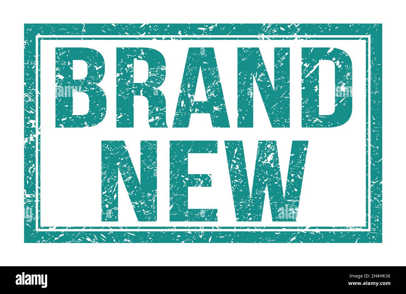 BRAND NEW, words written on blue rectangle stamp sign Stock Photo - Alamy