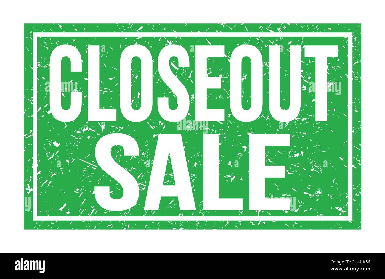 CLOSEOUT SALE, words written on green rectangle stamp sign Stock Photo ...