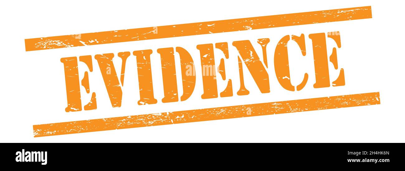 EVIDENCE text on orange grungy vintage rubber stamp Stock Photo - Alamy