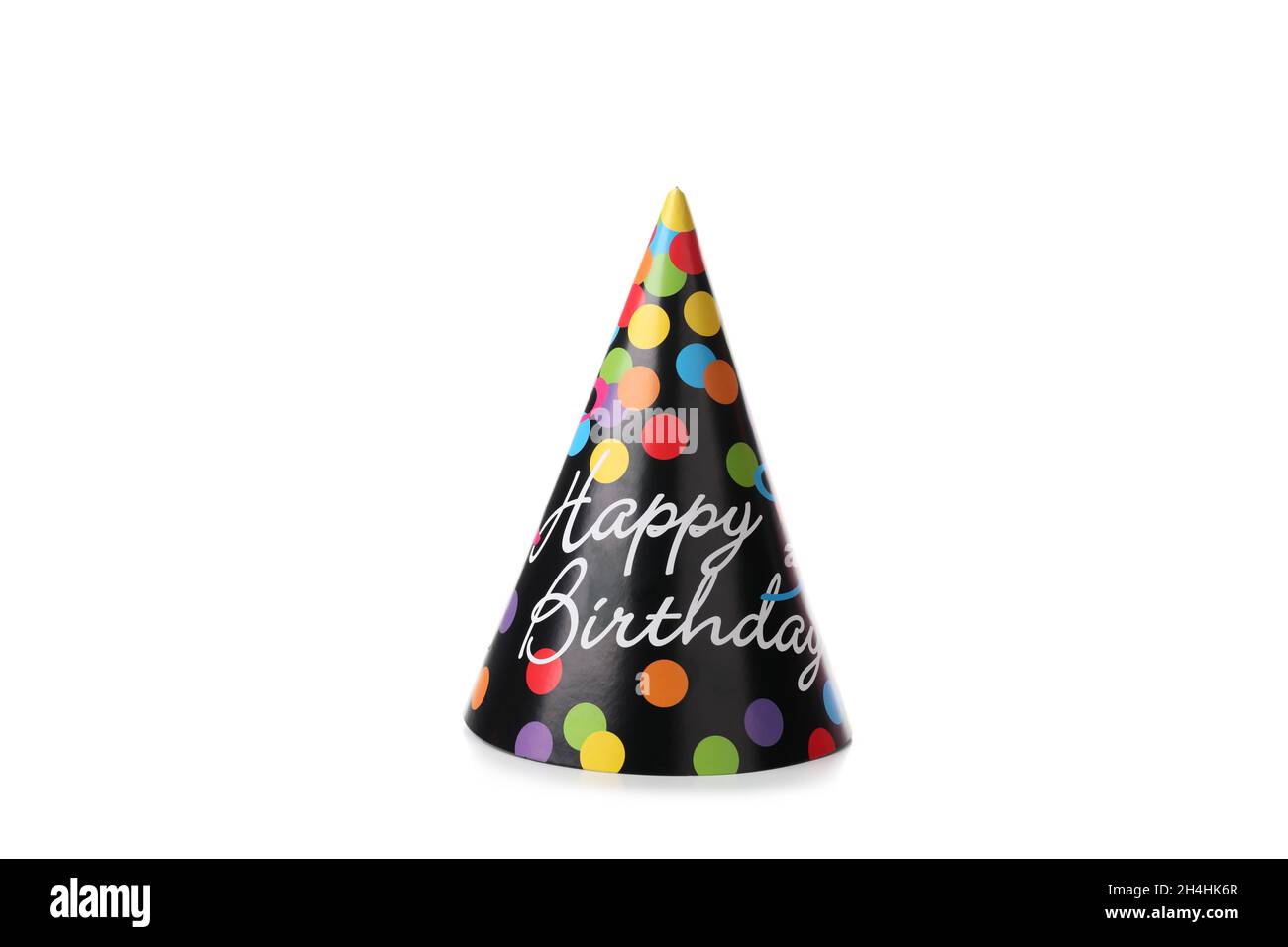 Happy Birthday party hat isolated on white background Stock Photo - Alamy
