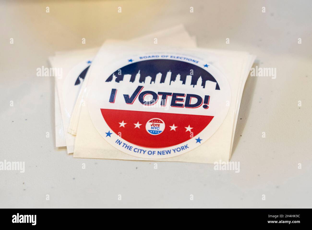 "I voted" stickers seen on Election Day at a voting site at PS 171 in ...