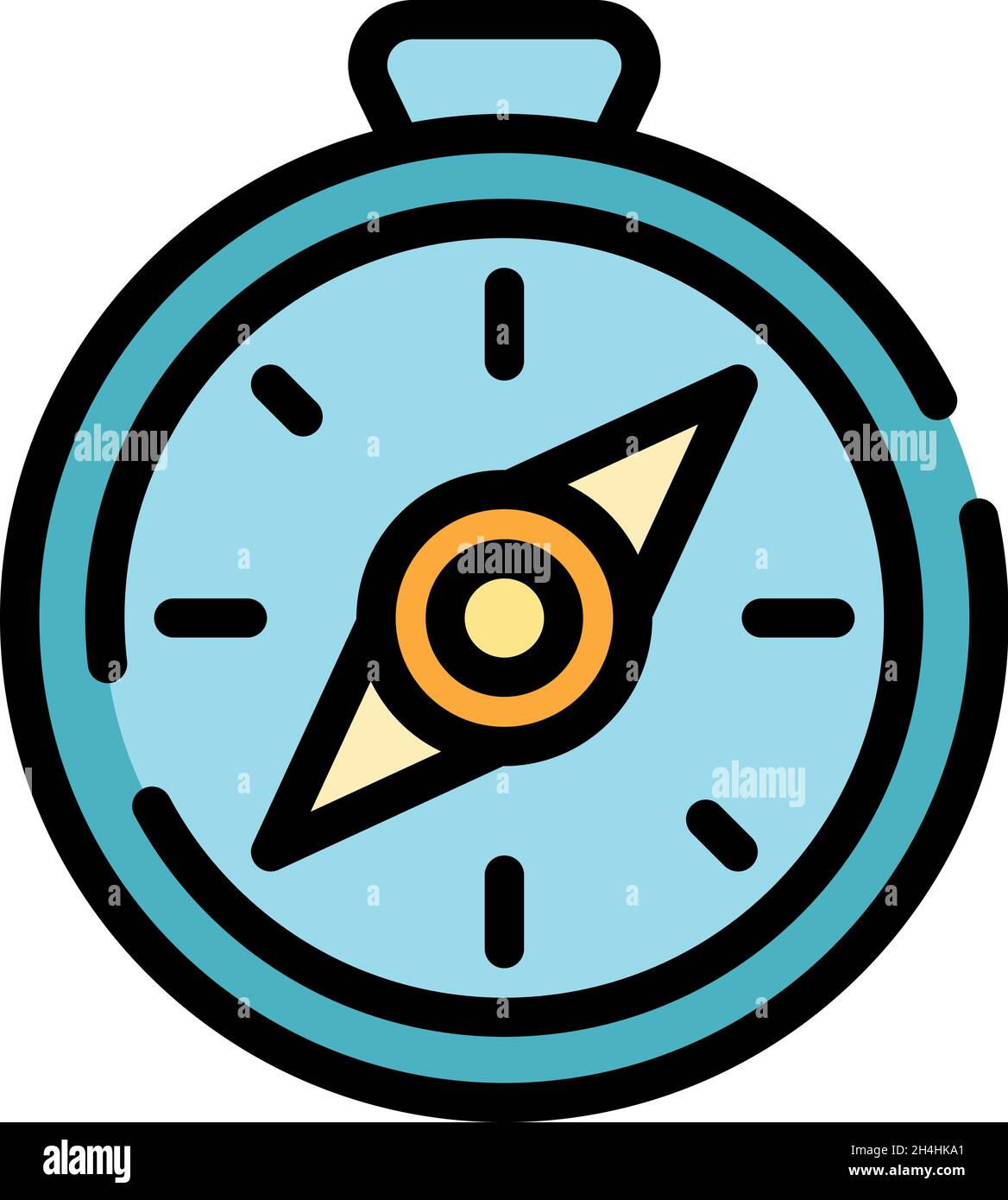 Travel compass icon. Outline travel compass vector icon color flat ...