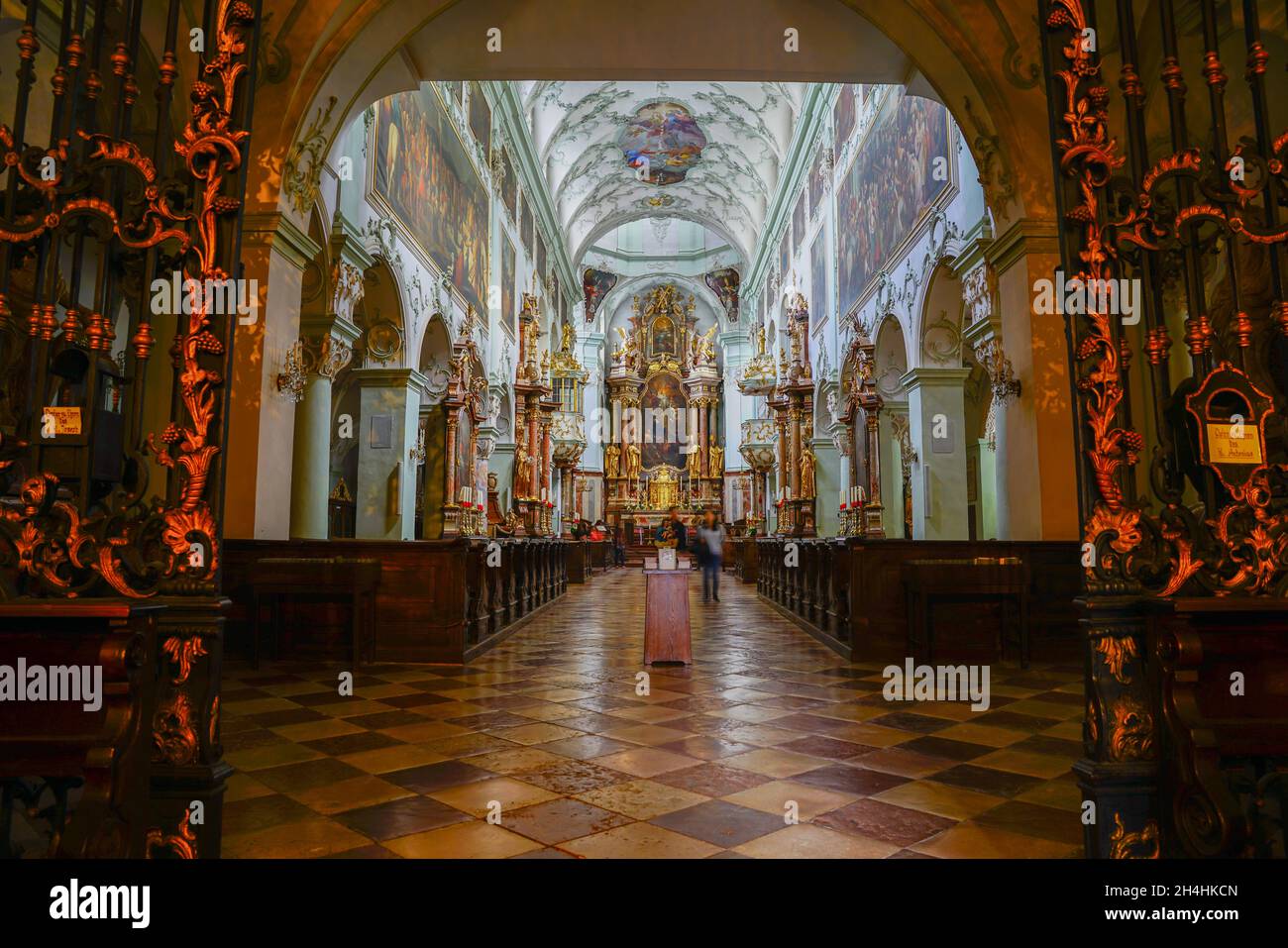 Salzburg Austria - September 6 2017 : Impressive interior of medieval ...