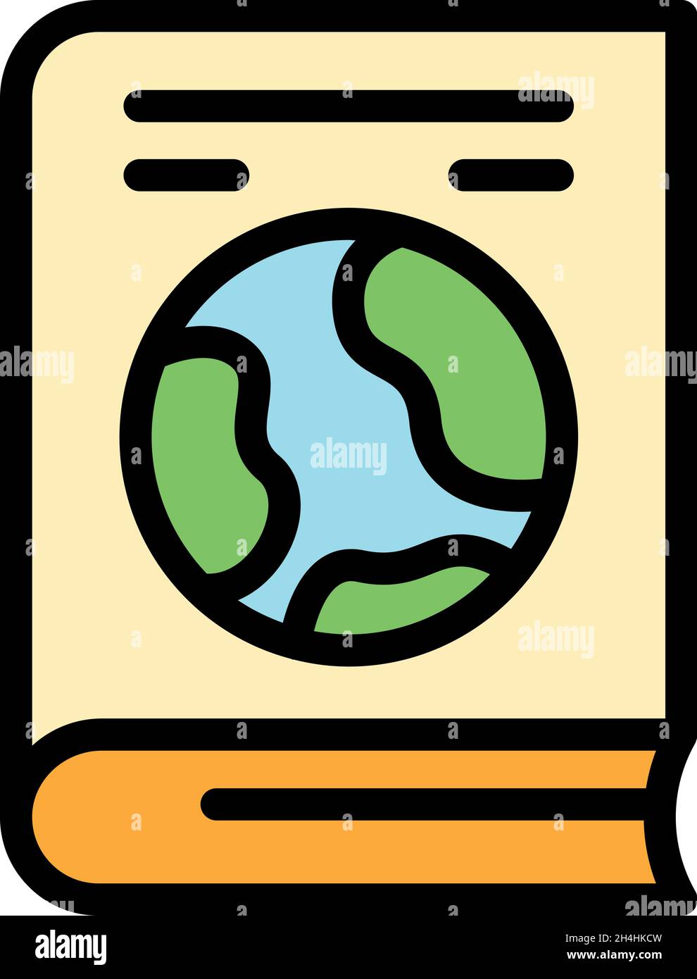 Travel guide book icon. Outline travel guide book vector icon color ...