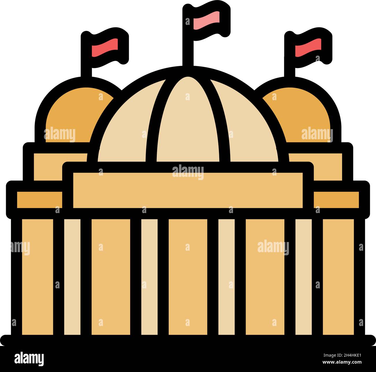 Government building icon. Outline government building vector icon color ...