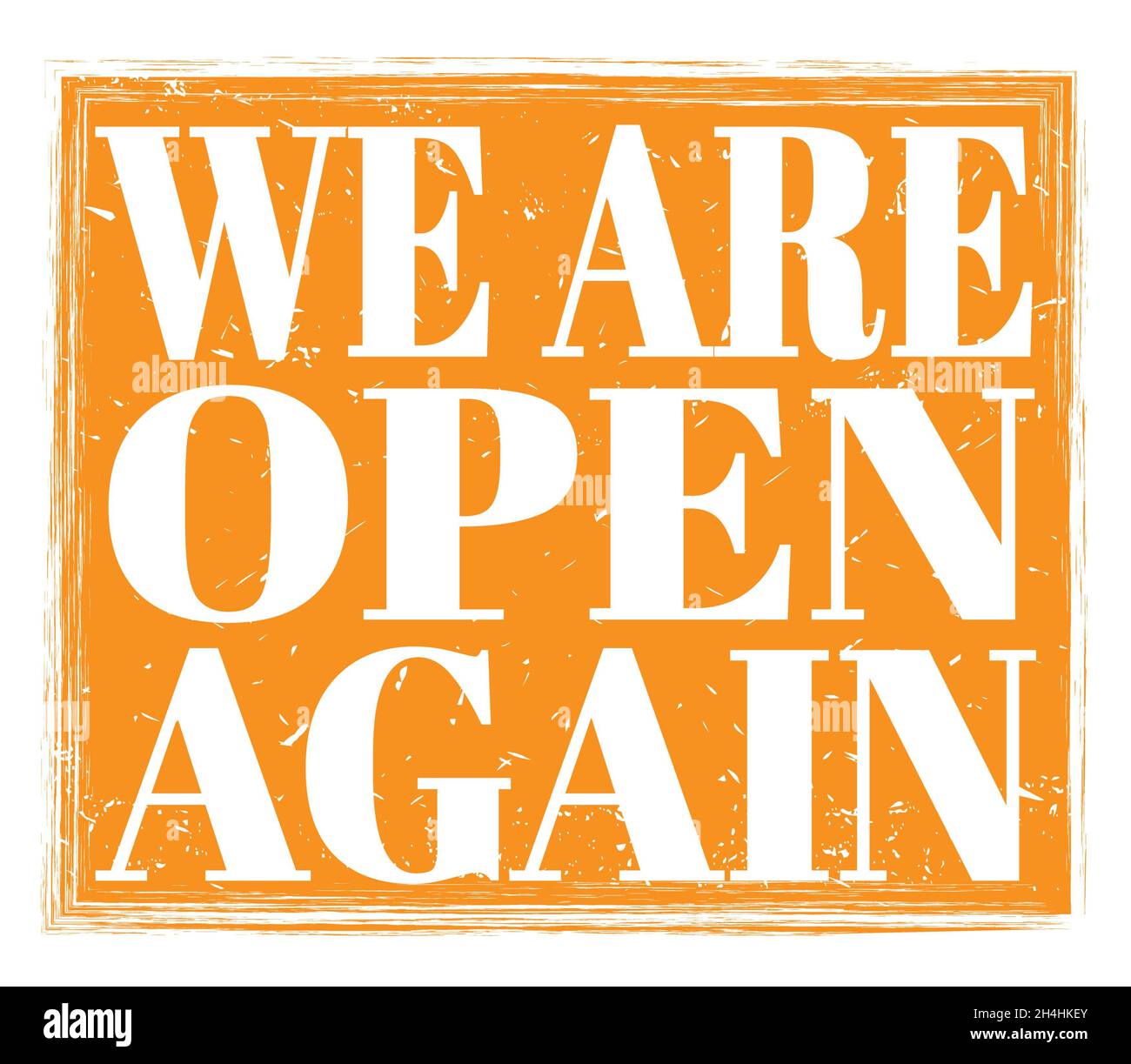 Were open again stamp hi-res stock photography and images - Alamy