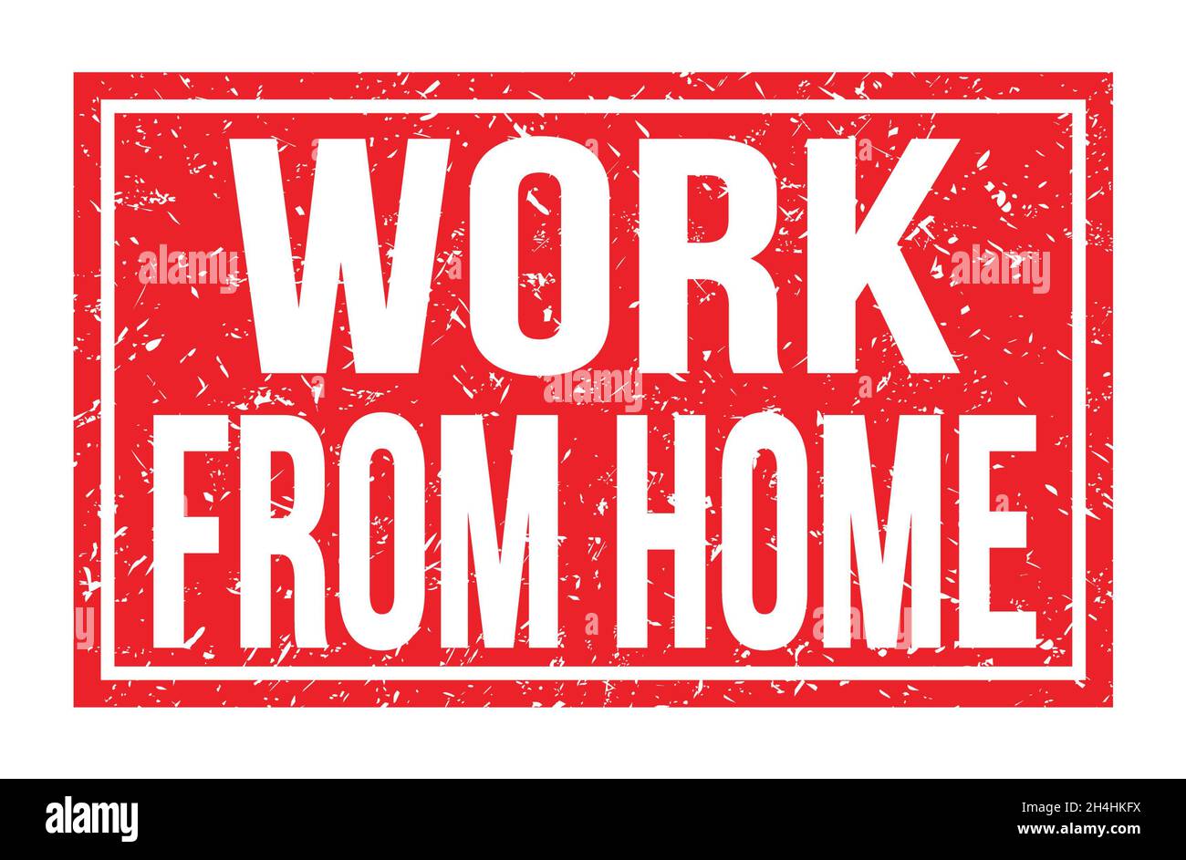 WORK FROM HOME, words written on red rectangle stamp sign Stock Photo ...