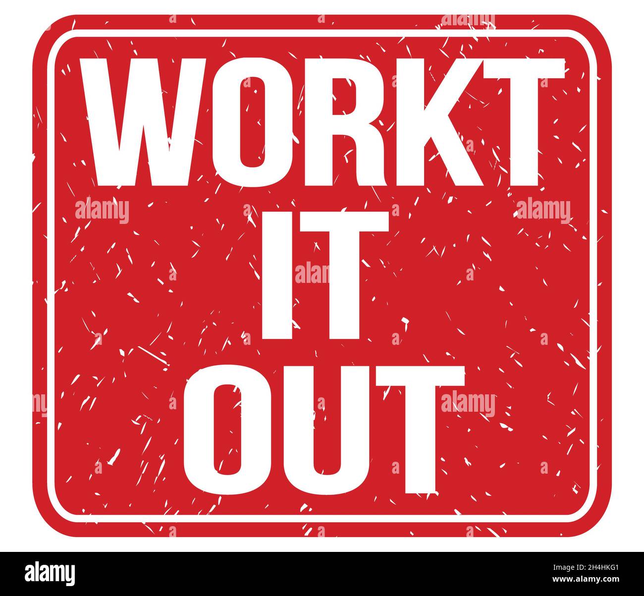 WORKT IT OUT, text written on red vintage stamp sign Stock Photo - Alamy
