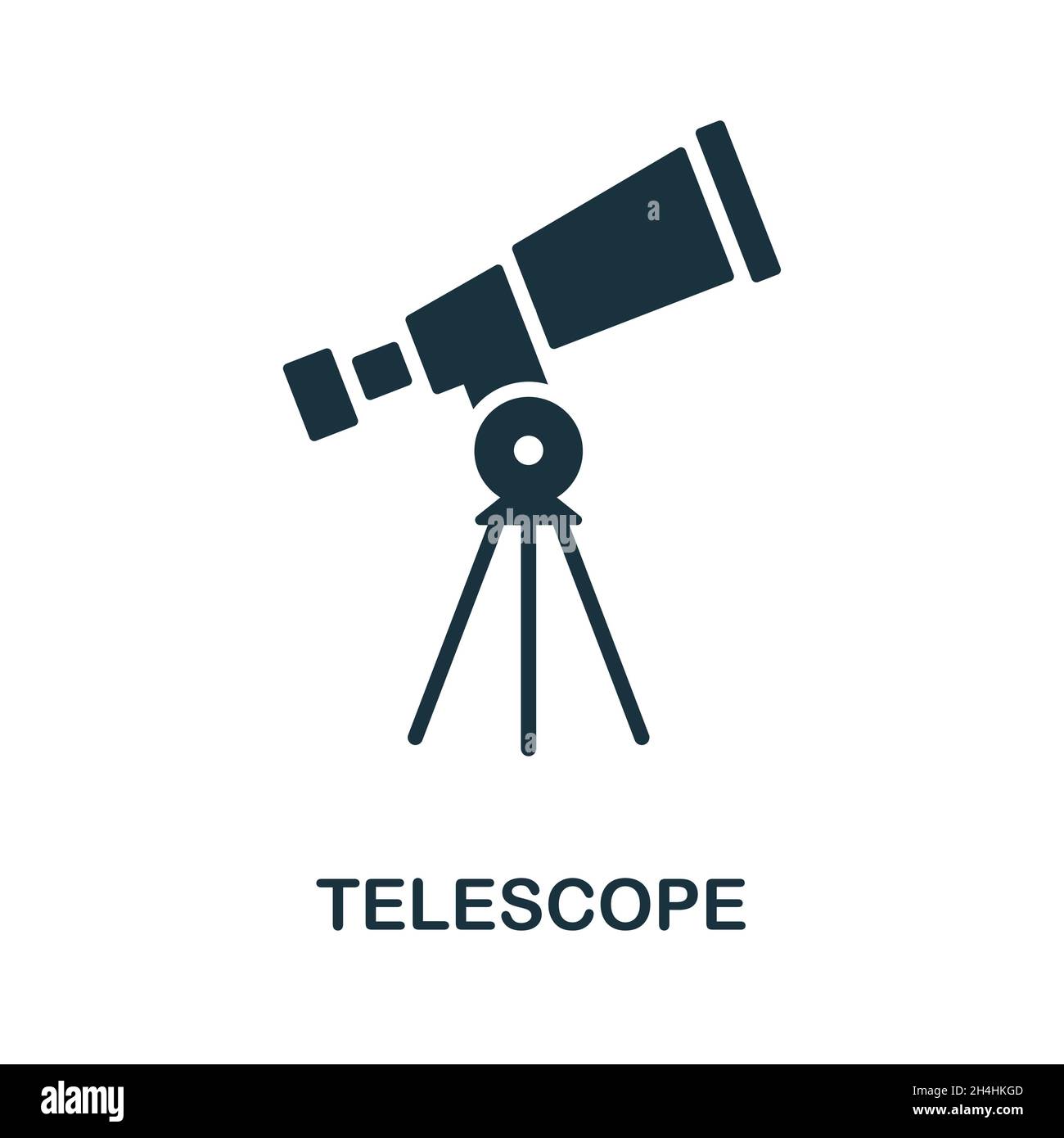 Telescope icon. Monochrome sign from space collection. Creative ...