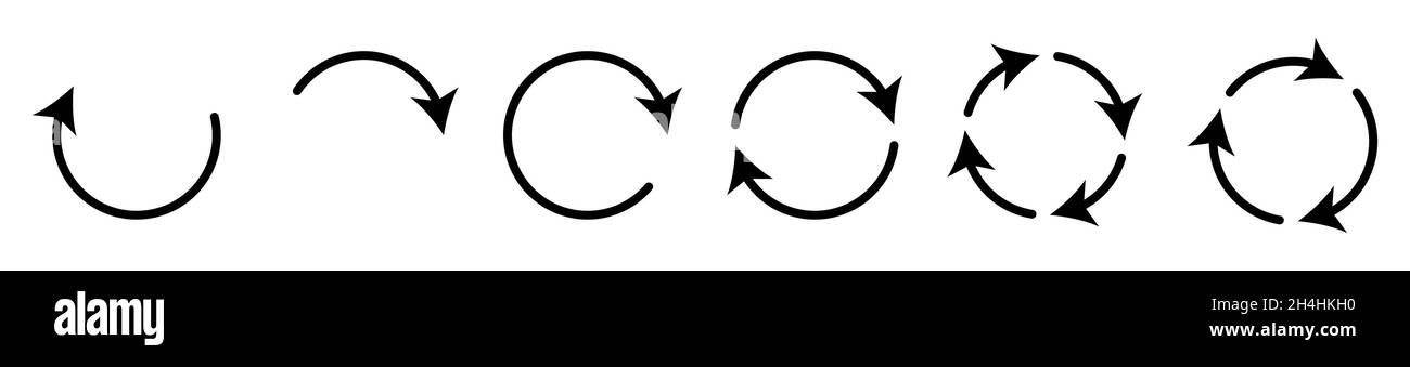 Set of black circle arrows. Vector Icons isolated on white background ...