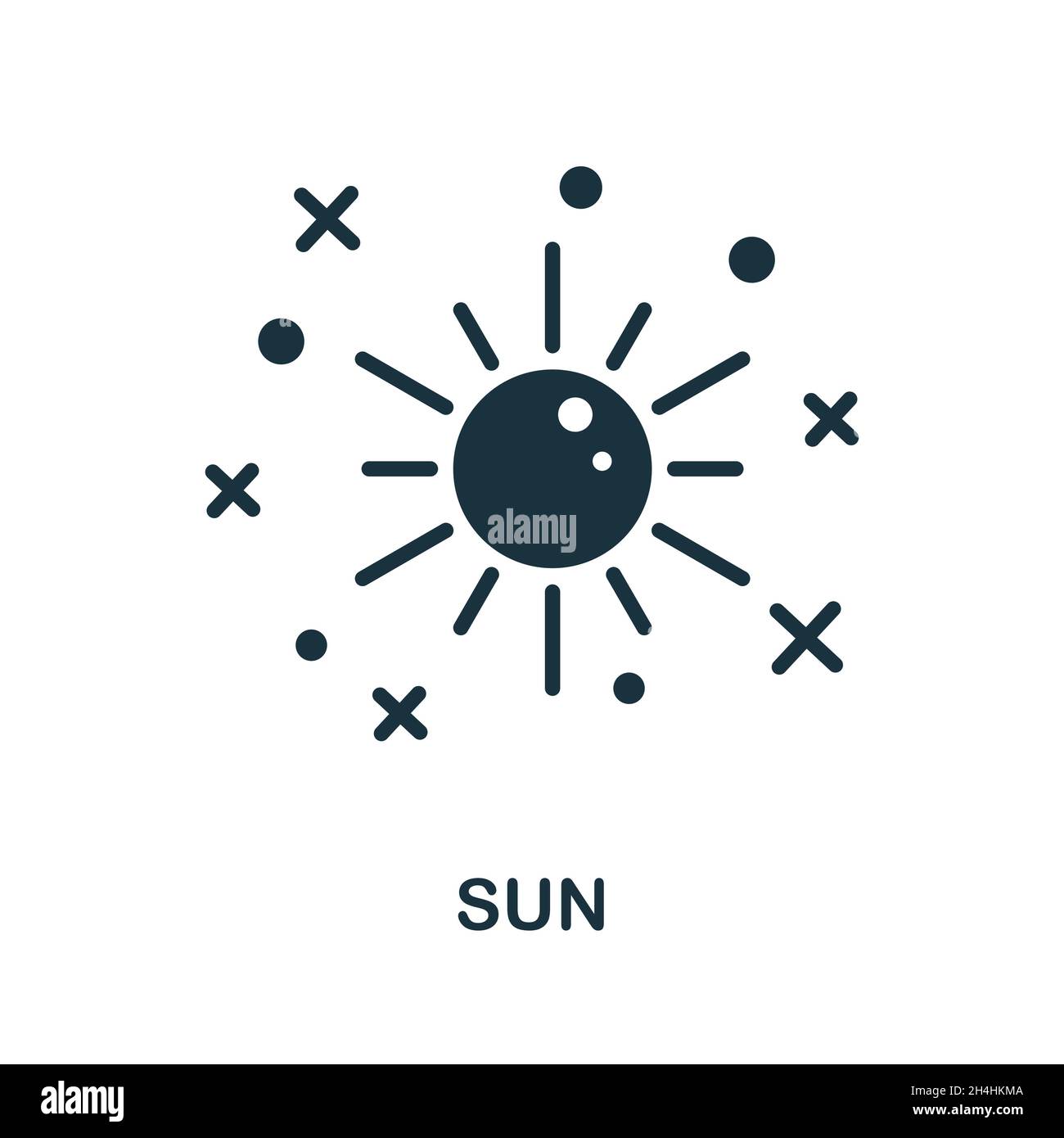 Sun icon. Monochrome sign from space collection. Creative Sun icon ...