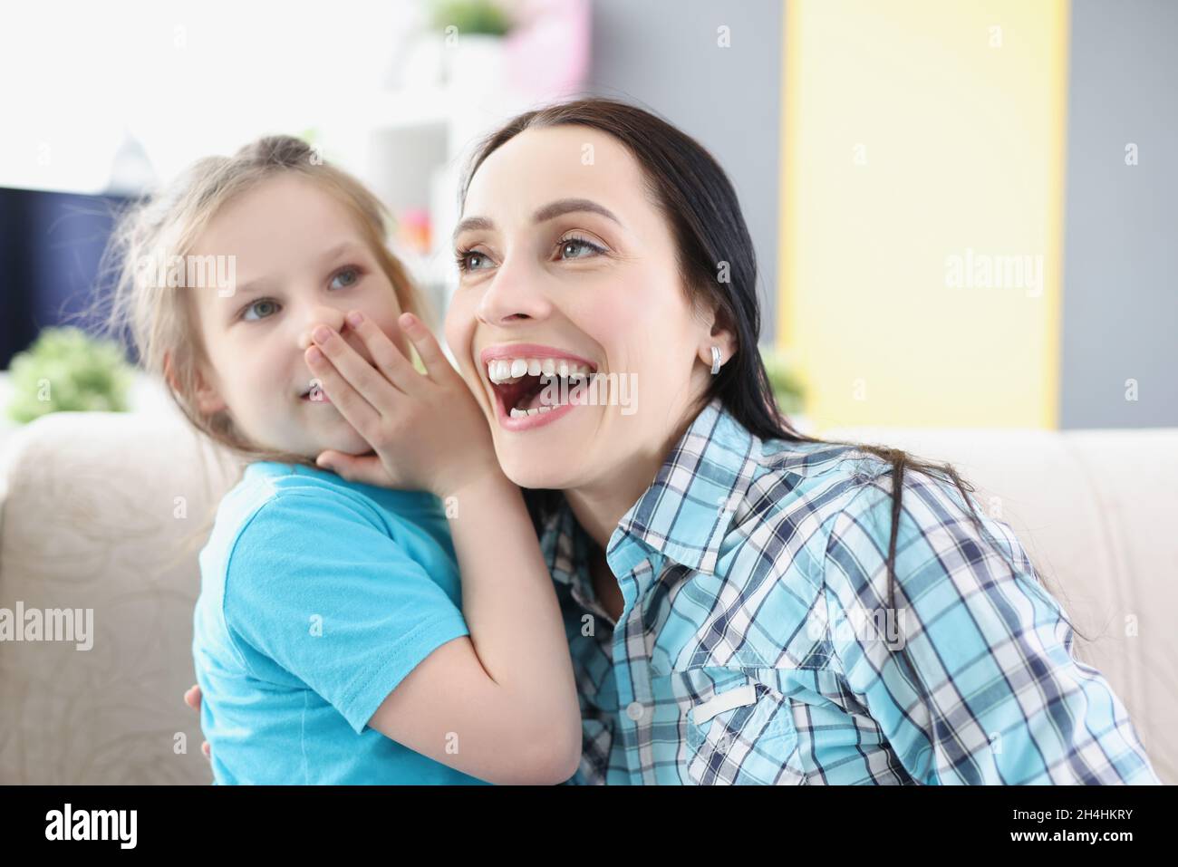 Happy joyful emotions in family Stock Photo - Alamy