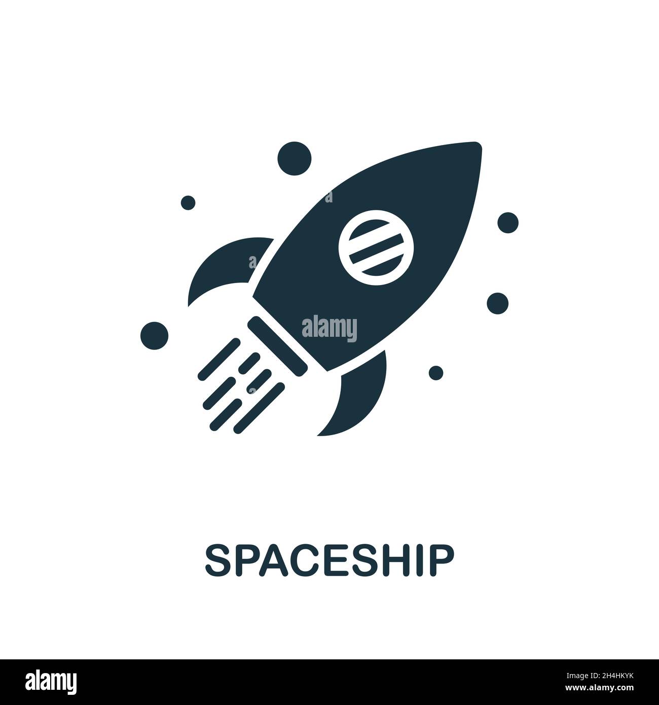 Spaceship icon. Monochrome sign from space collection. Creative ...