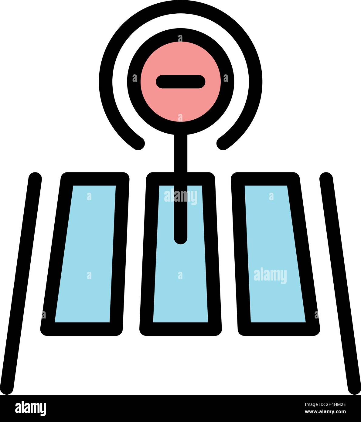 Stop indicator road icon. Outline stop indicator road vector icon color ...