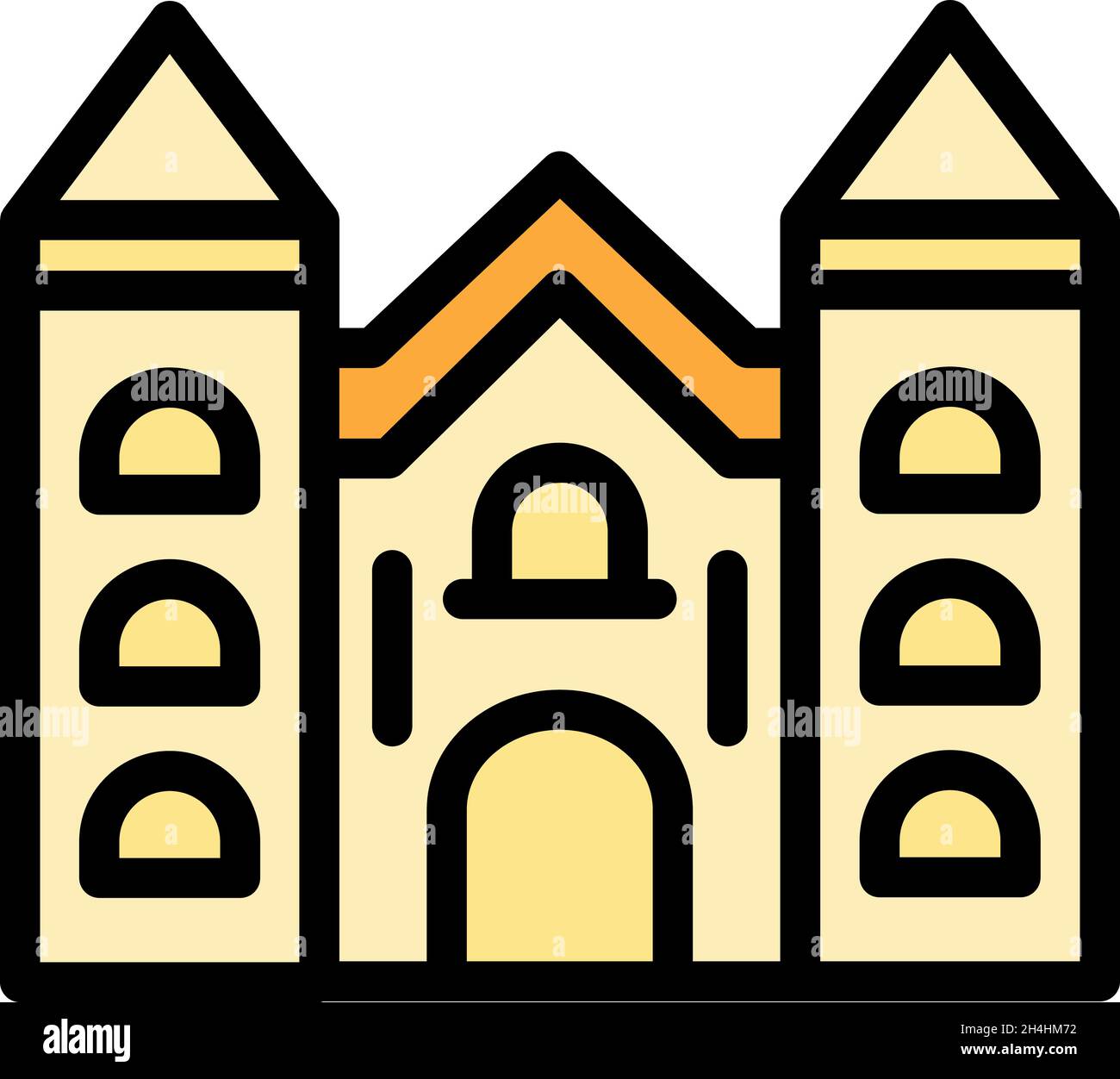 Catholic church icon. Outline catholic church vector icon color flat ...