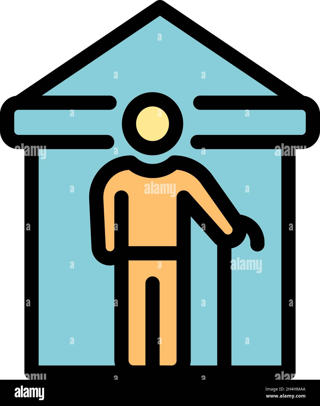 Nursing seniors icon. Outline nursing seniors vector icon color flat ...