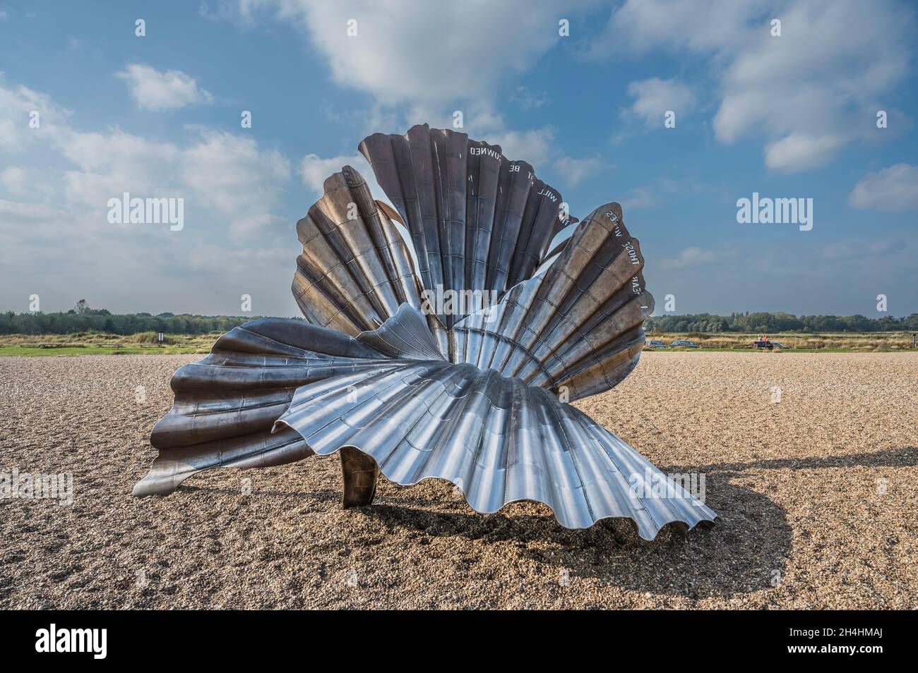 This is the Scallop Shell sculpture, located on the beach of the ...