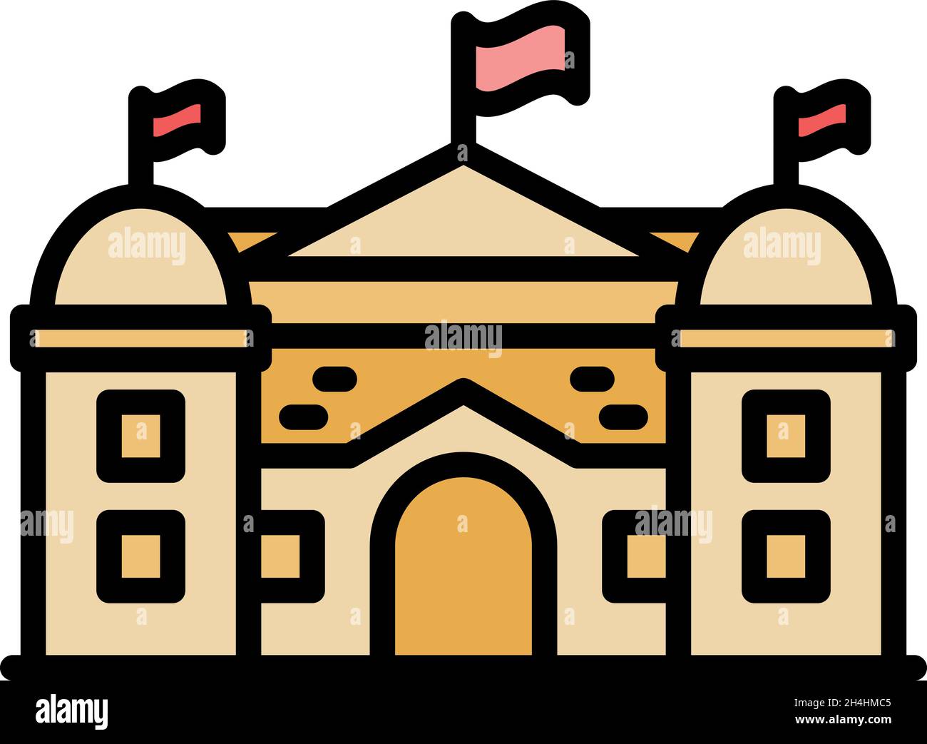 City government icon. Outline city government vector icon color flat ...