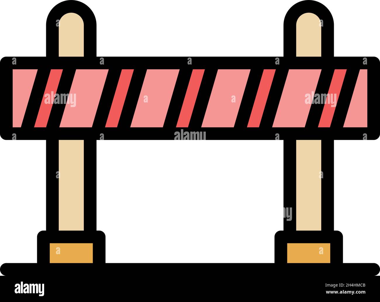 Road barrier icon. Outline road barrier vector icon color flat isolated ...